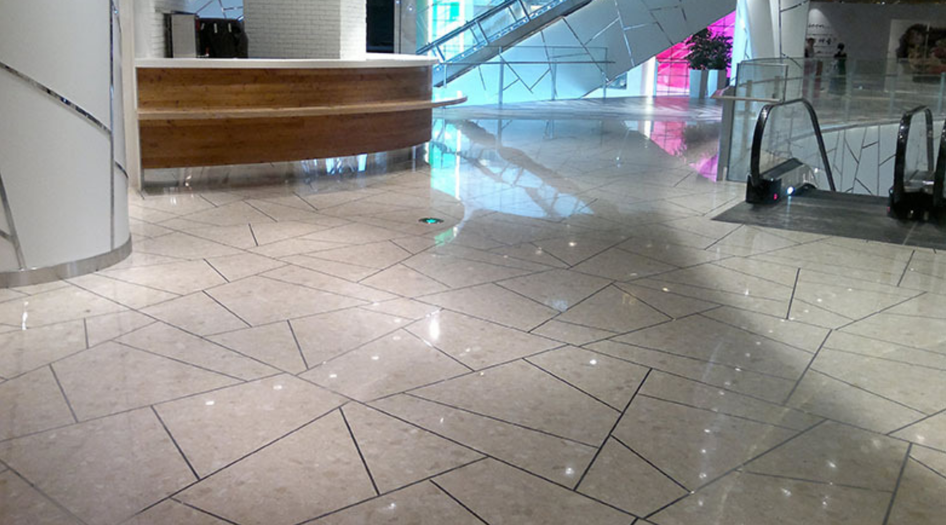 A marble floor in the coolest shopping centre of Shanghai ...